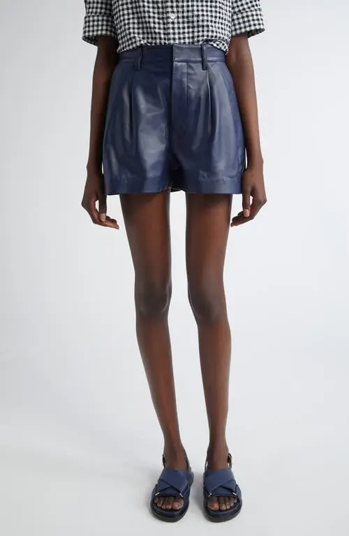 Marni Pleated Leather Shorts