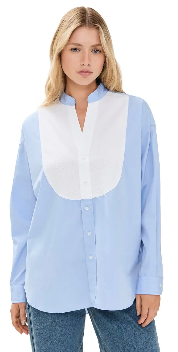 Frank & Eileen Collarless Button Down Shirt