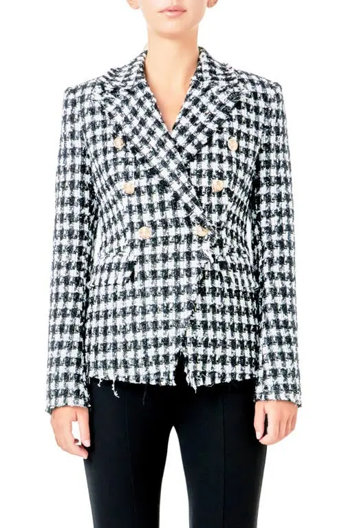 Endless Rose Tweed Double Breasted Blazer