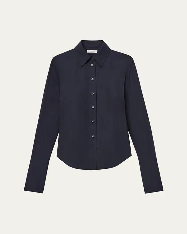 Lafayette 148 New York Cotton Button-down Shirt - Ink