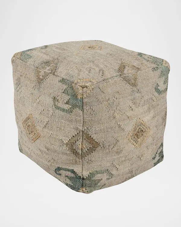 SURYA Lenora Hand-woven Jute Pouf