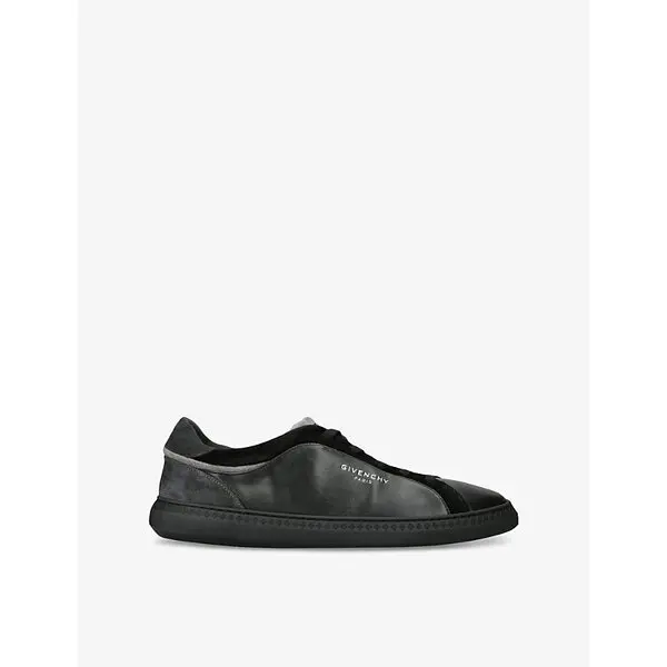 Givenchy Leather And Suede Low-Top Trainers In Blk/Grey 31% Off