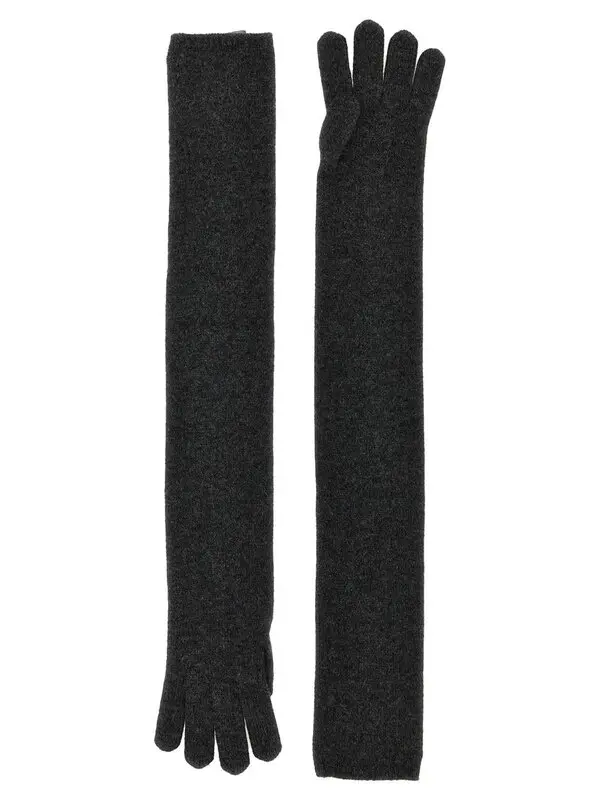 Max Mara Timor Knit Gloves - Gray