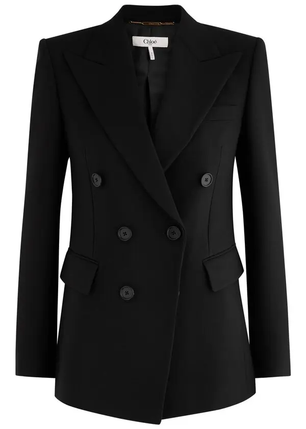 Chloé Double-breasted Wool Blazer - Black