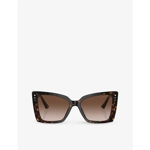 JIMMY CHOO Square-frame Tortoiseshell Acetate Sunglasses - Black