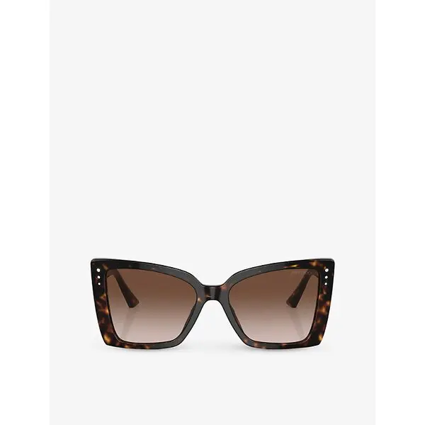 JIMMY CHOO Jc5001b Square-frame Tortoiseshell Sunglasses - Brown