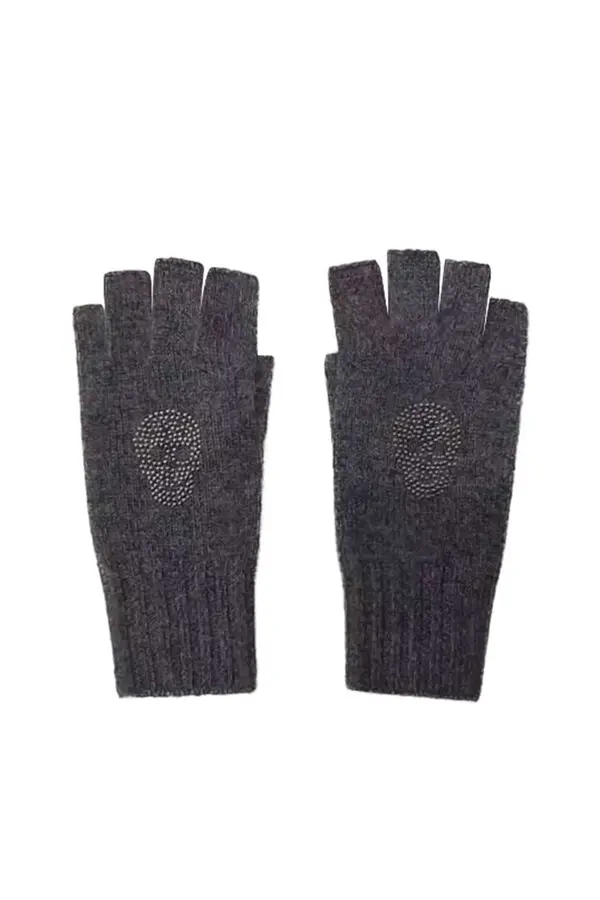 27 Miles Malibu Studded Skull Cashmere Gloves