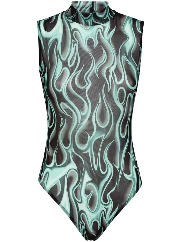 Philipp Plein Flame Bodysuit - Black