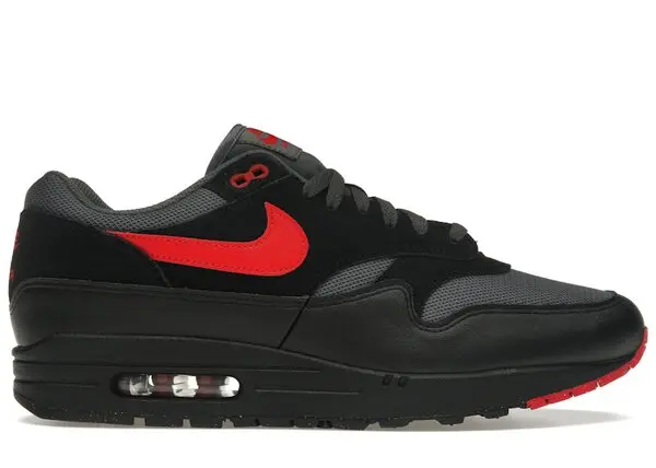 Nike Air Max 1 Essential Sneakers - Black/university Red/iron Grey