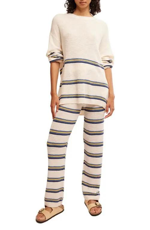 Free People Mariner Stripe Sweater & Pants Set - Ecru Combo