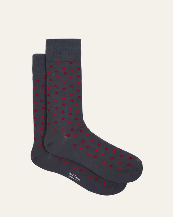 Paul Smith Islington Heart Crew Socks - Slate