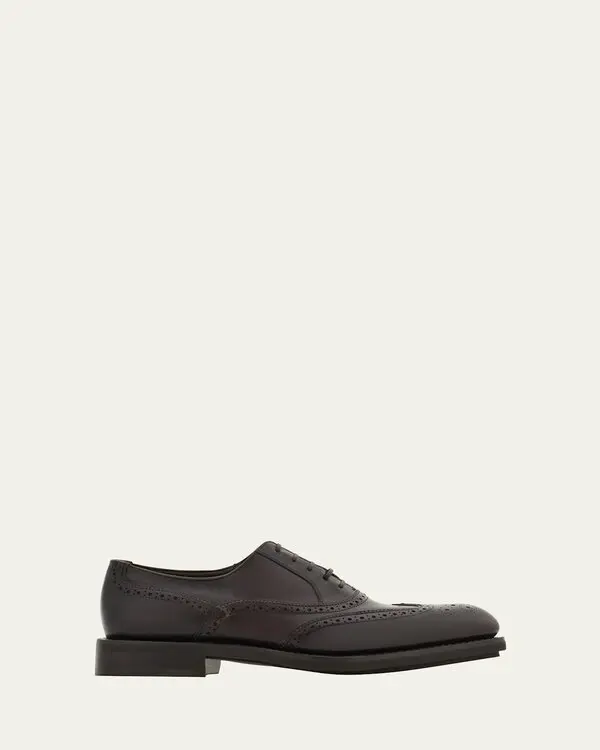 FERRAGAMO Baltimora Tramezza Wingtip Oxfords - Dark Brown