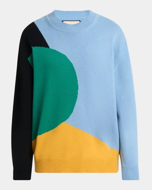 Plan C Colorblock Cashmere Knit Sweater