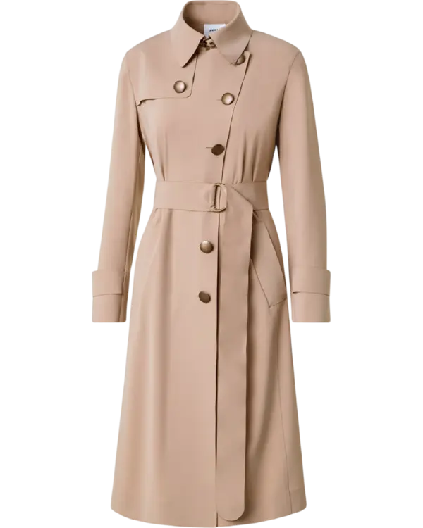 Akris Laser-cut Crepe Trench Coat - Beige