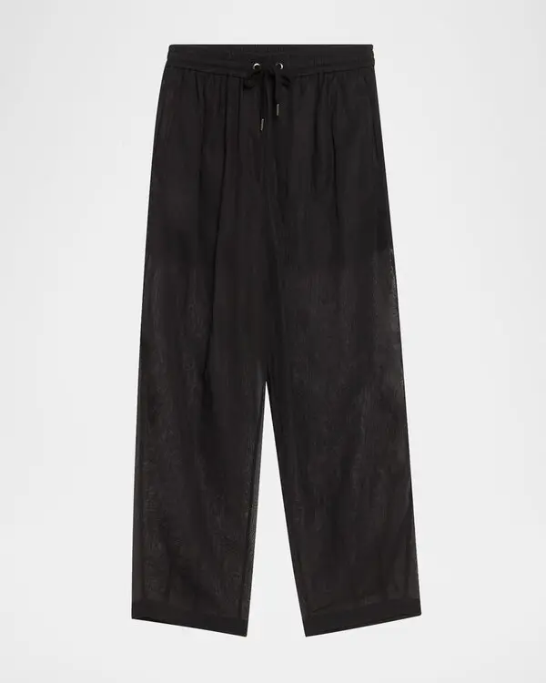 Brunello Cucinelli Cotton Gauze Track Pants - Black