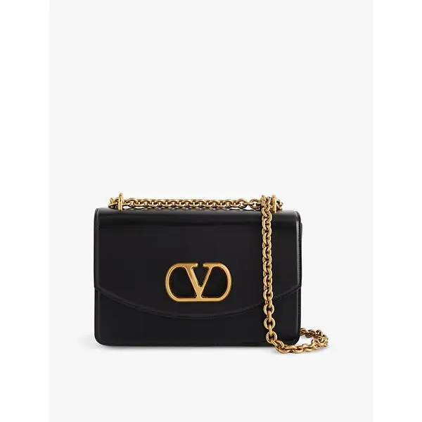 Valentino Garavani Vain Chain-strap Leather Shoulder Bag - Nero