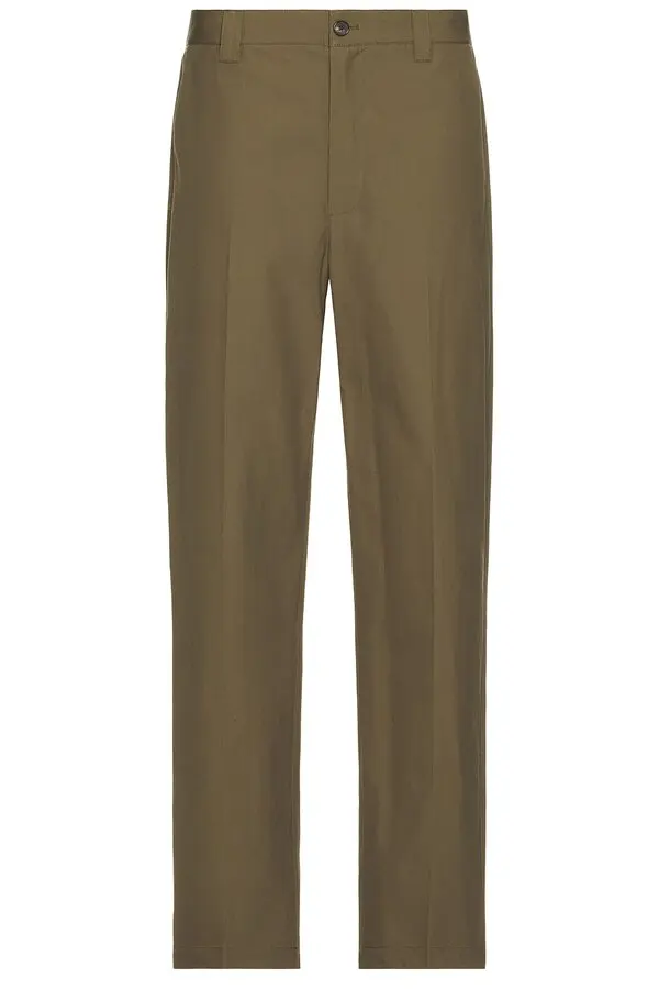FRAME Straight Leg Chino Trousers In Olive - Moss Green