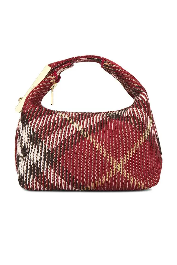 Burberry Mini Check Knit Bag - Rust