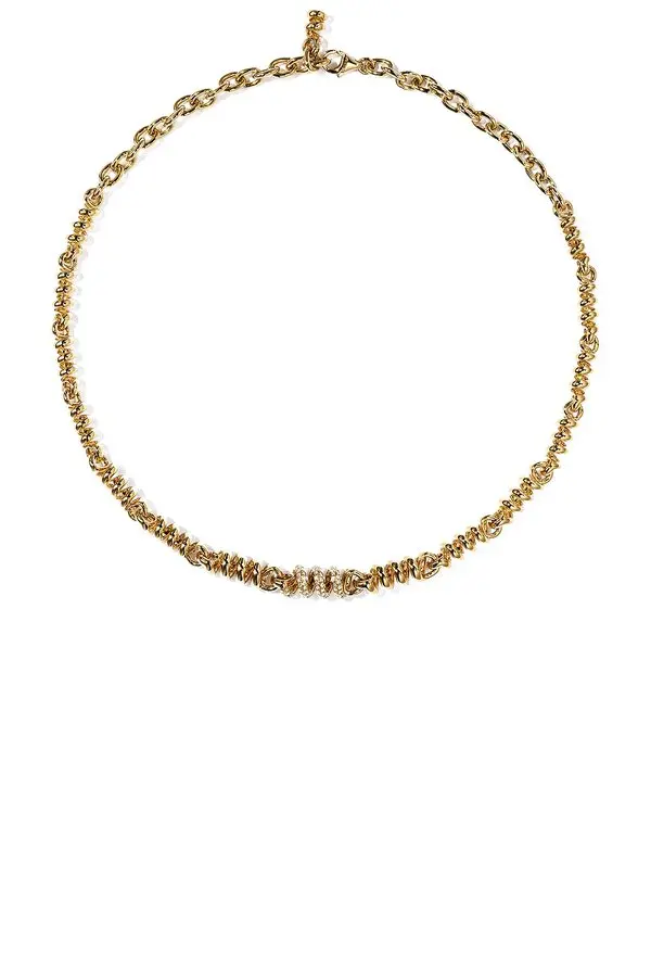 BOOCHIER Slinkee Single Diamond Necklace - Yellow Gold