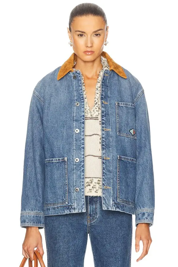 Bottega Veneta Padded Denim Jacket - Mid Blue