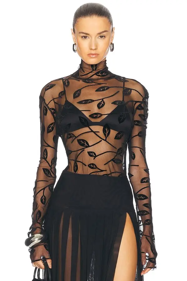 Norma Kamali Long Sleeve Turtleneck Top