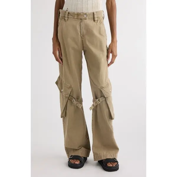 Acne Studios Potinal Cotton Canvas Cargo Trousers - Washed Beige Dru