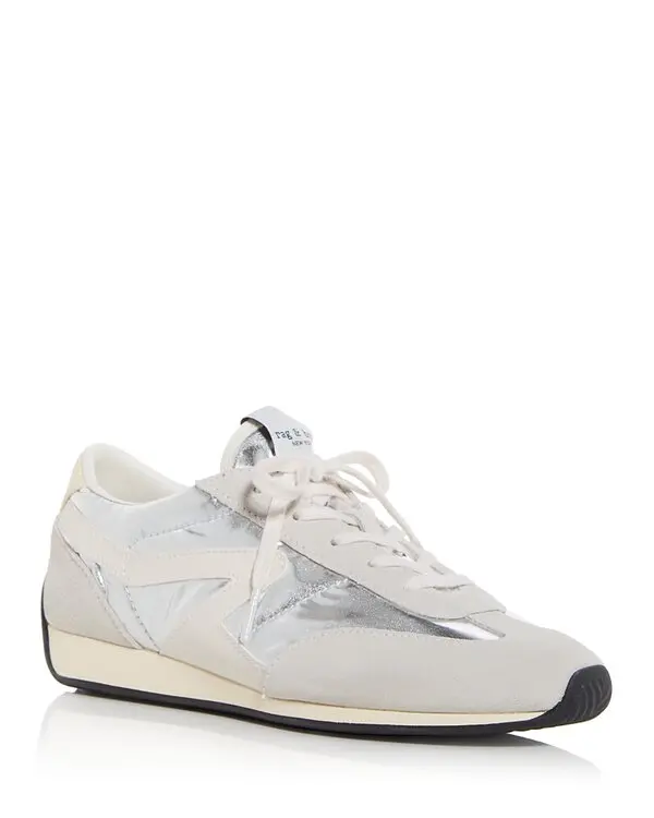 Rag & Bone Retro Runner Slim Low Top Sneakers - Silver
