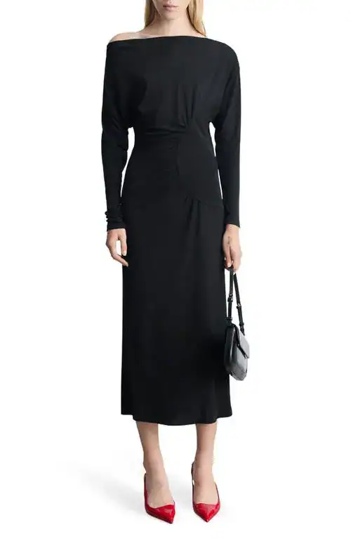 womens black leather dress Katniss One Shoulder Gown – THEIA