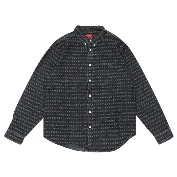 Supreme Jacquard Logos Denim Shirt - Black | Editorialist