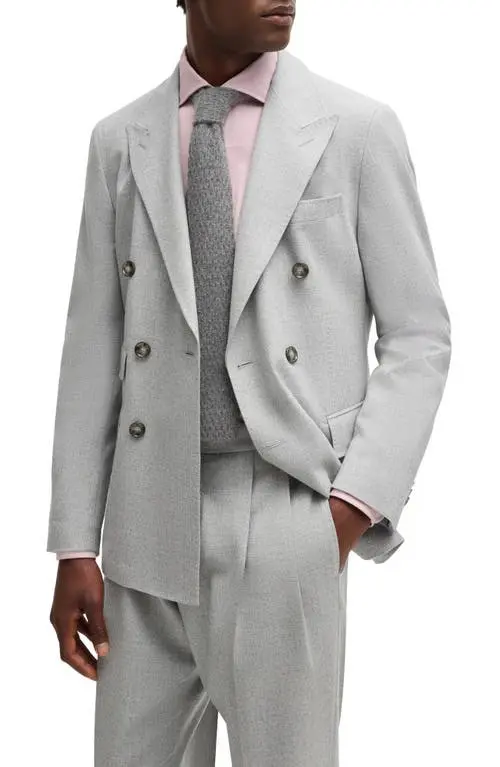 BOSS CAMEL Heston Plaid Virgin Wool Suit