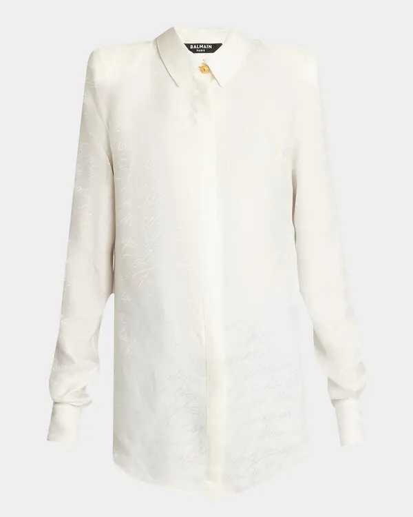 Balmain Love Letter Jacquard Shirt