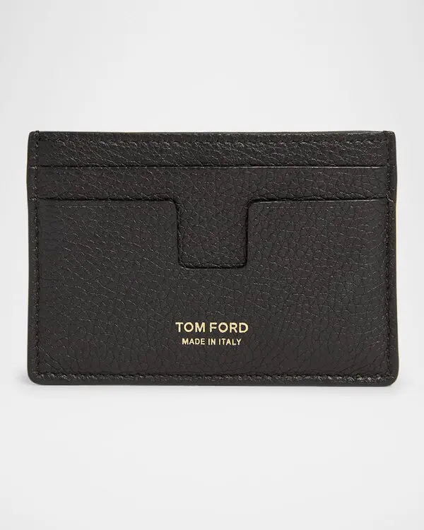 TOM FORD T-line Grained Leather Card Holder