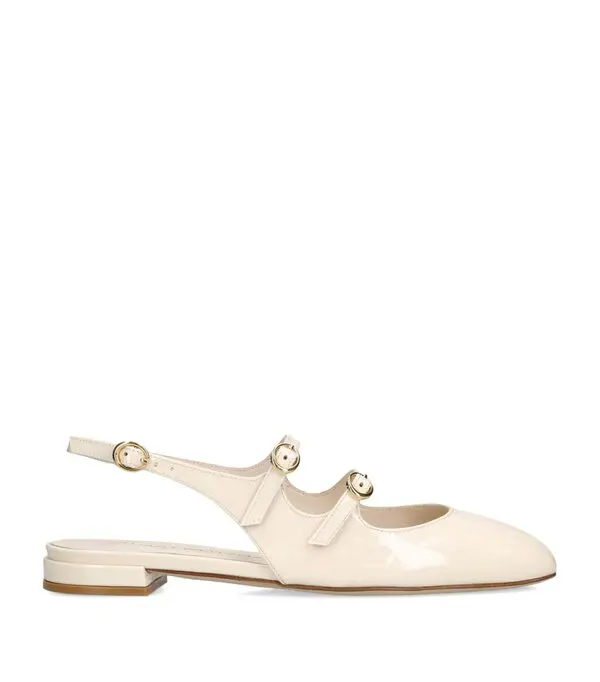 STUART WEITZMAN Benni Mj Slingback Flats - White