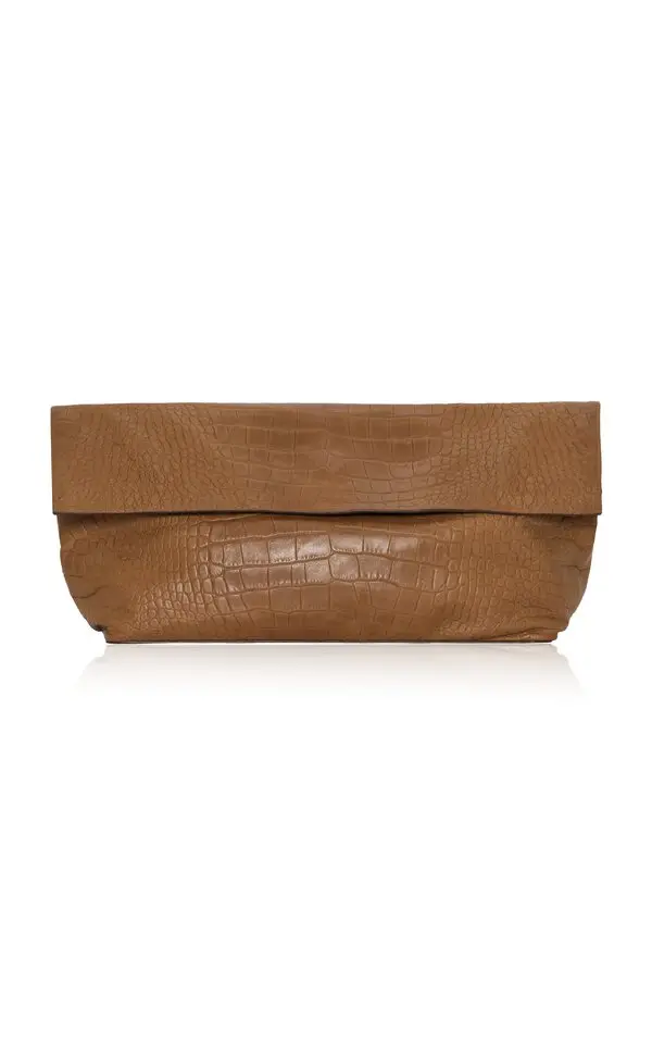 Johanna Ortiz Sultan Of Swing Croco-embossed Leather Maxi Clutch