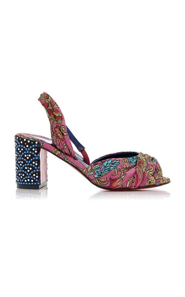 CHRISTIAN LOUBOUTIN Cordelia 70 Jacquard Florea Slingback Sandals