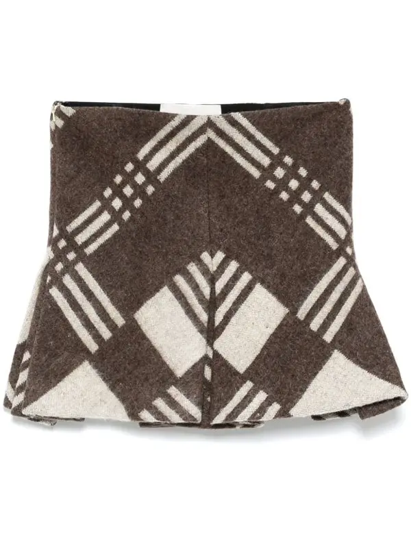 CONNER IVES Reconstituted Military Blanket Pleated Skirt