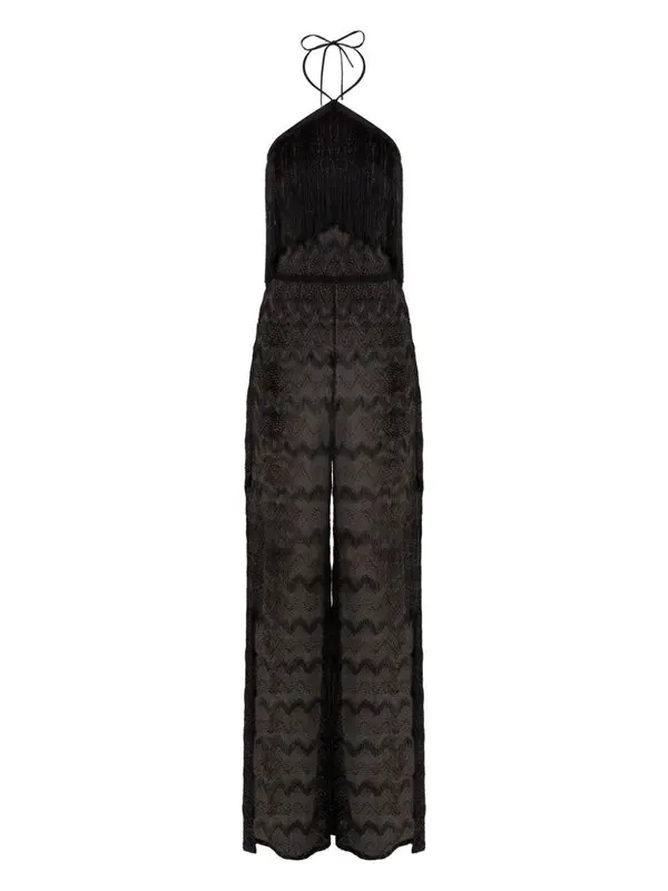 Missoni Lamé Fringe-detail Jumpsuit - Black