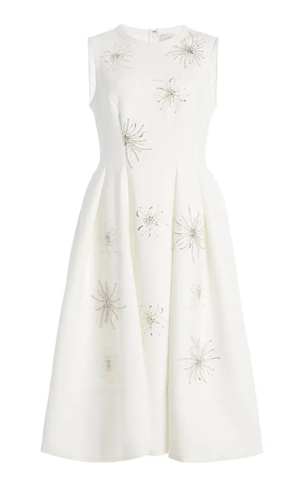 Huishan Zhang May Crystal-embellished Scuba Midi Dress