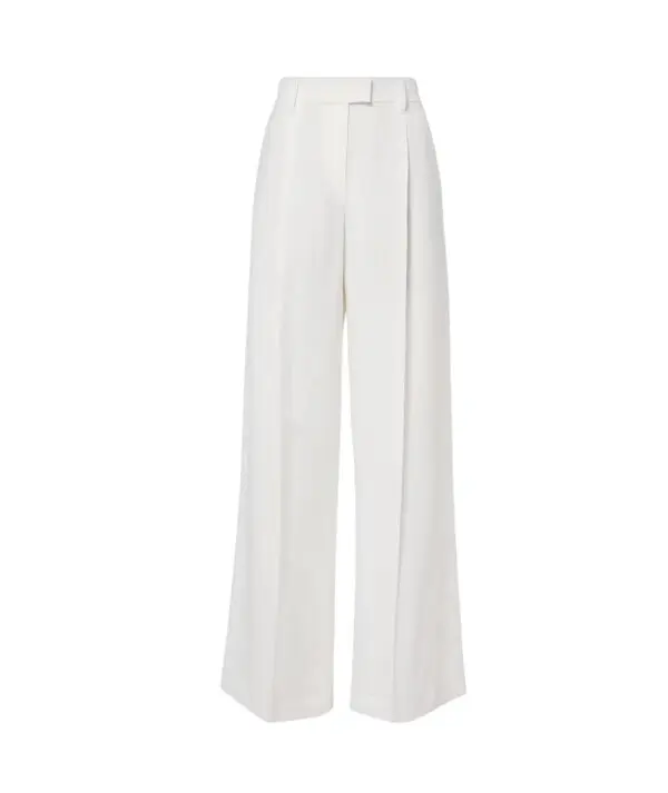 Brunello Cucinelli Monili Twill Wide-leg Pants - White