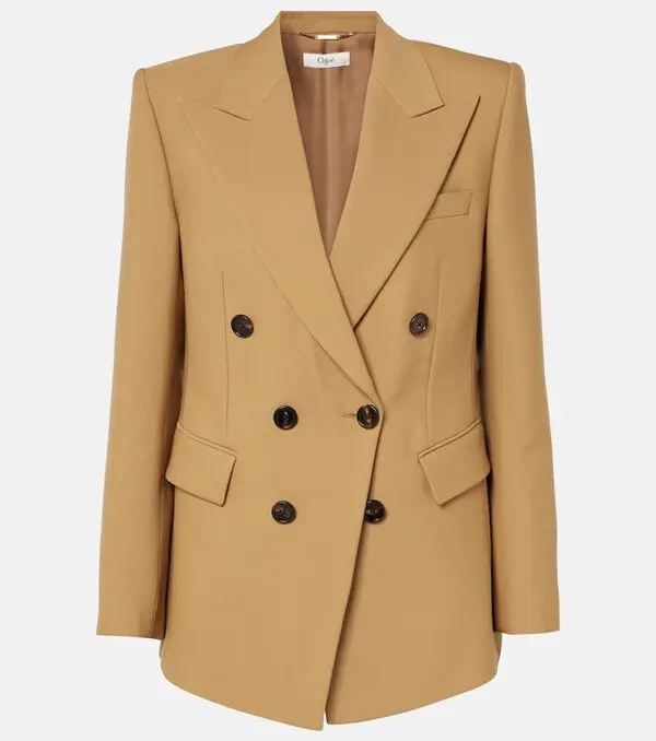 Chloé Wool Grain De Poudre Blazer - Brown