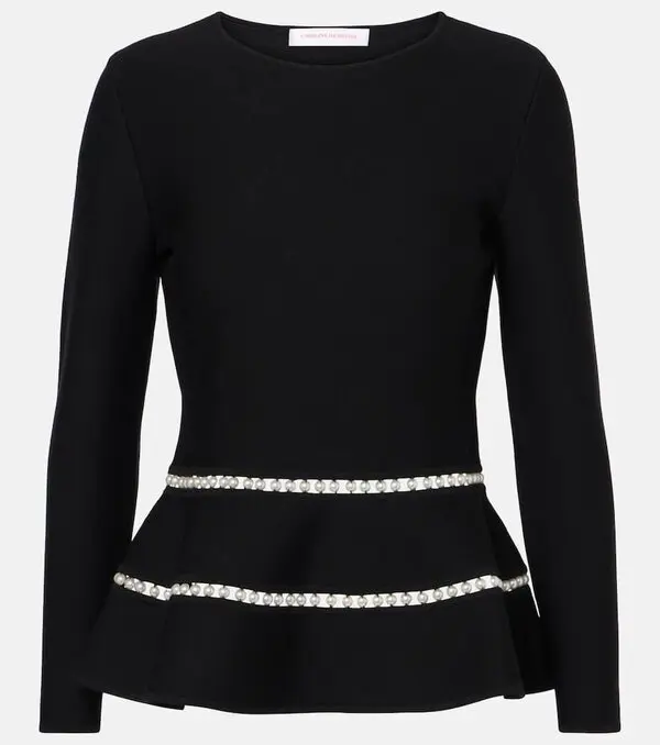 Carolina Herrera Knitted Wool-blend Top