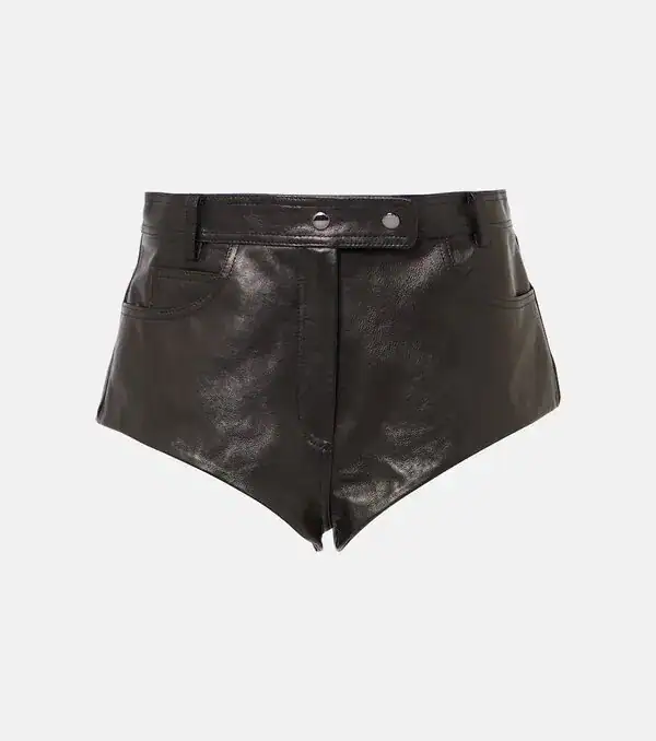 Buy Magda Butrym High-rise Leather Shorts Black At 30% Off