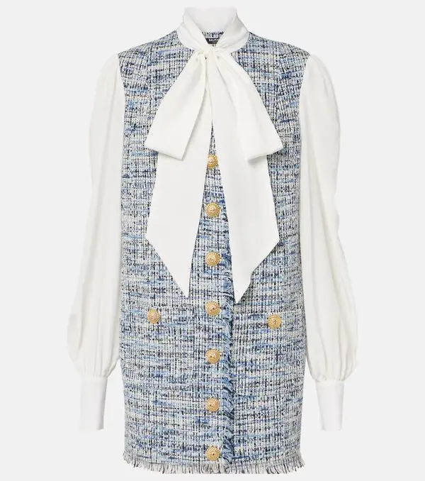 Balmain Cotton-blend Tweed Minidress