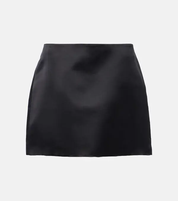 LISA YANG Silk Satin Mini Skirt - Blue