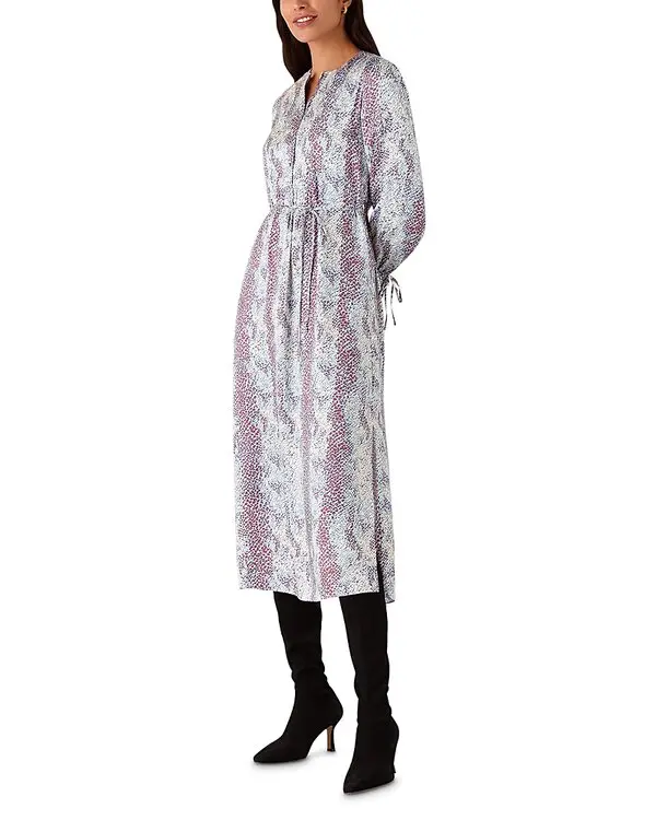 Whistles Mottled Snake Print Midi Dress - Multicolor