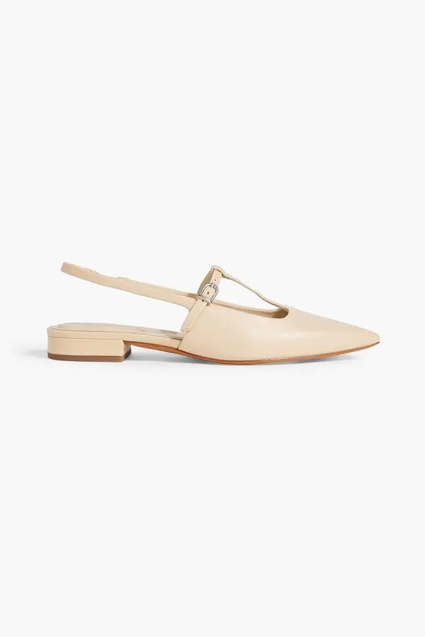 Vince Leather Slingback Flats - Beige
