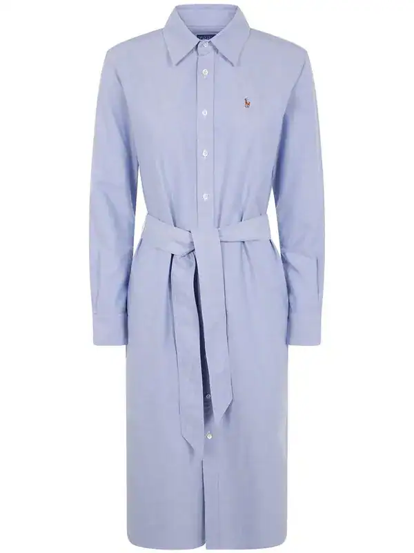 Ralph Lauren Corduroy Shirt Dress - Blue | Editorialist