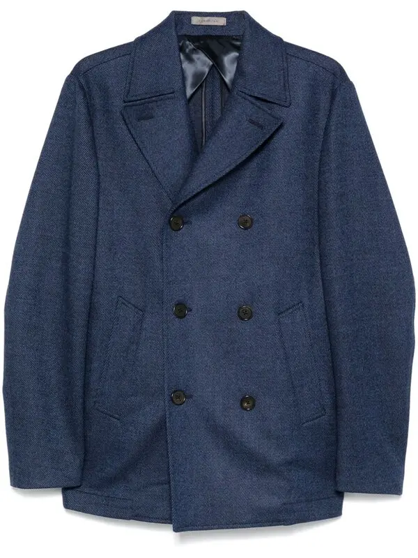 Corneliani Striped Pea Coat