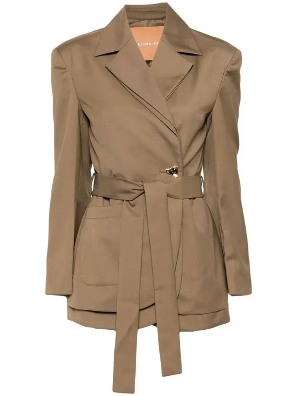 REJINA PYO Johanna Belted Blazer - Green
