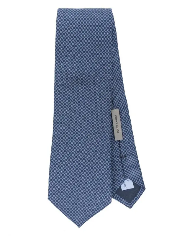 Corneliani Printed Neck Tie - Blue